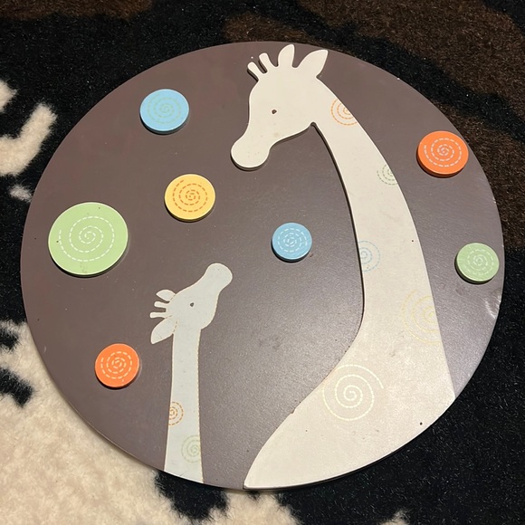 Art | Round Giraffe Wooden Circle Nursery Wall Art | Poshmark
